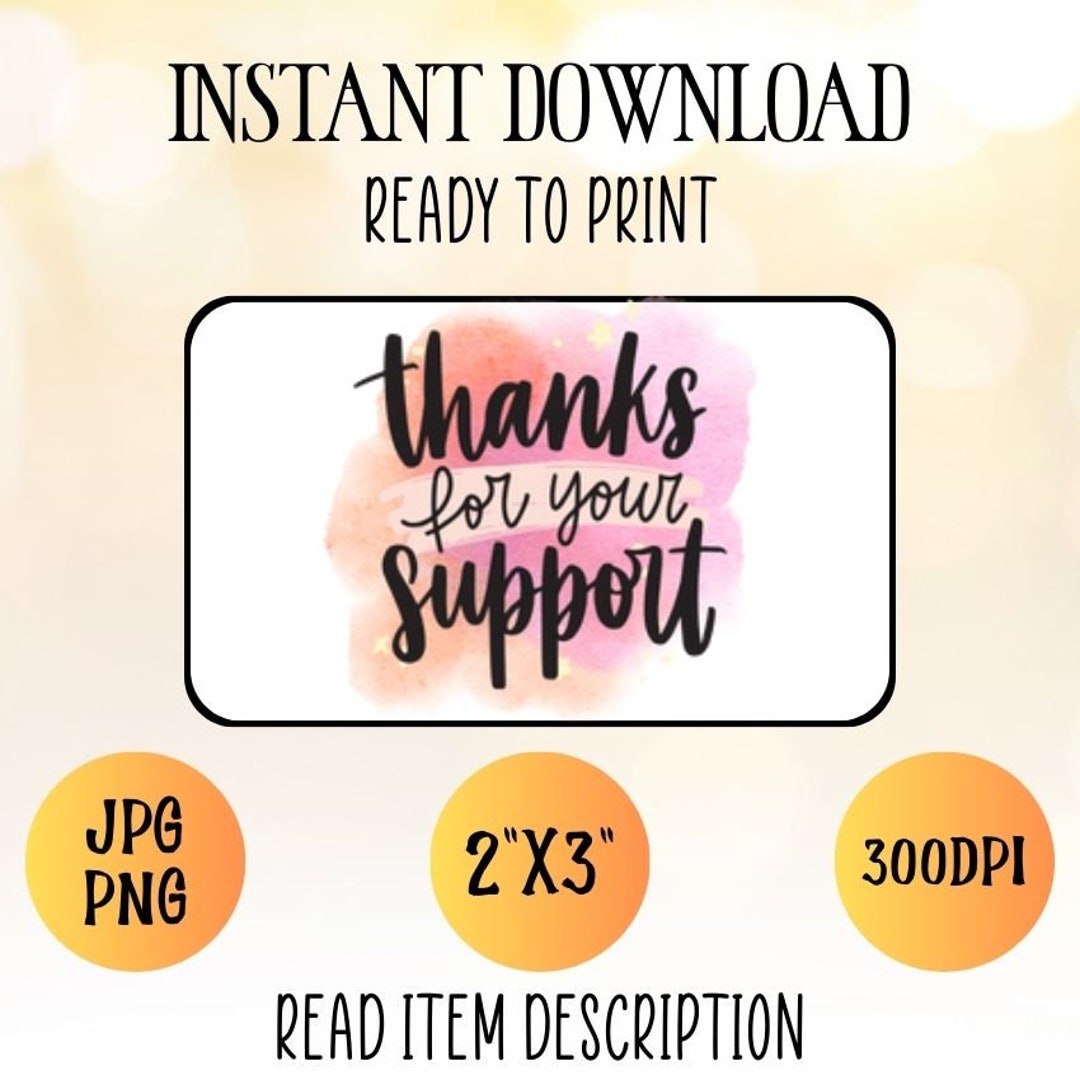 Thank You Card, Thank You Label, Rectangle Labels, READY TO PRINT ...