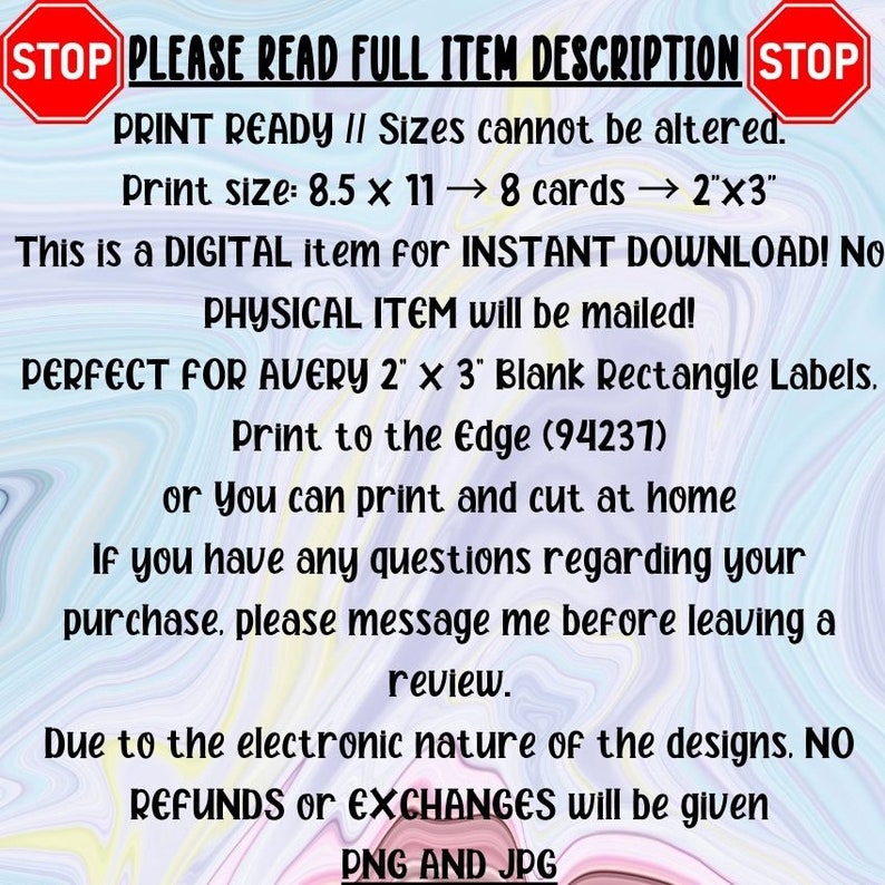 Thank You Card, Thank You Label, Rectangle Labels, READY TO PRINT ...