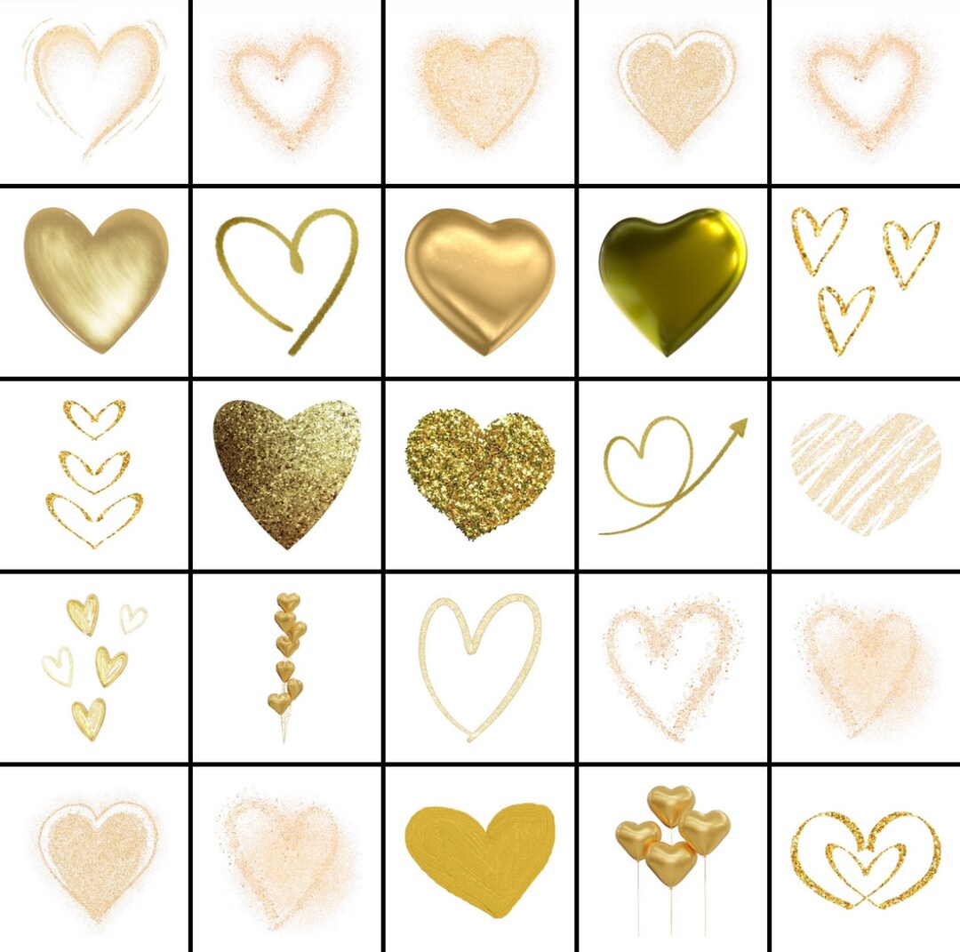 100 Images: Gold Hearts, Hearts, Love, Valentines Day, Sweet Clipart ...