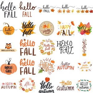 50 Images: Fall, Autumn, Hello Fall Clipart/png ONLY Bundle, Digital ...