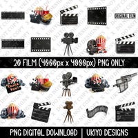 Movie Night Digital Clipart - Etsy