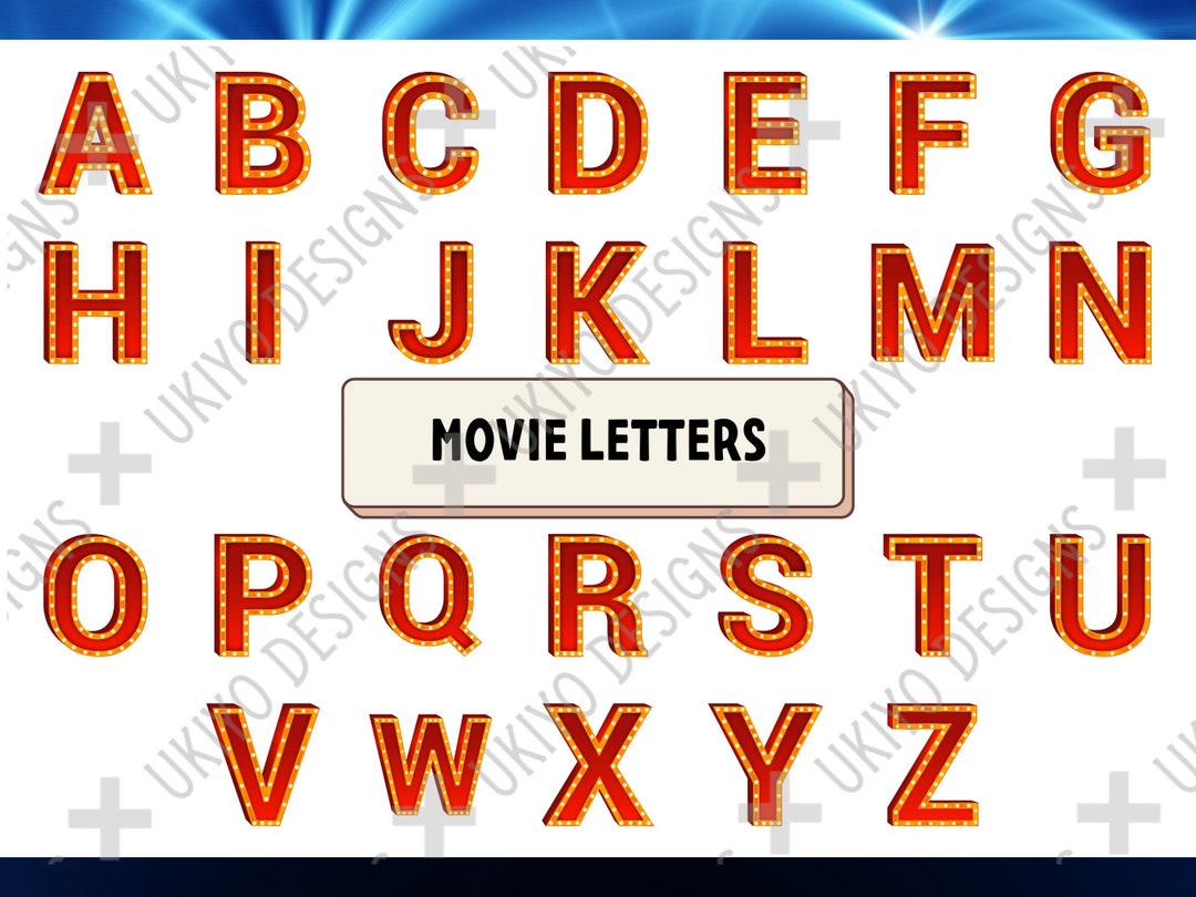 Movie Letters Clipart/png ONLY Bundle Digital Instant - Etsy