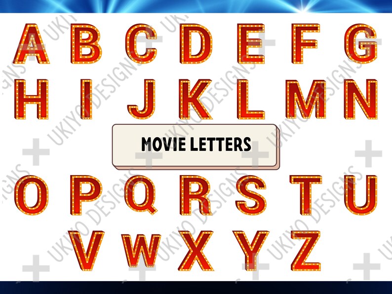 Movie Letters Clipart/png ONLY Bundle Digital Instant - Etsy