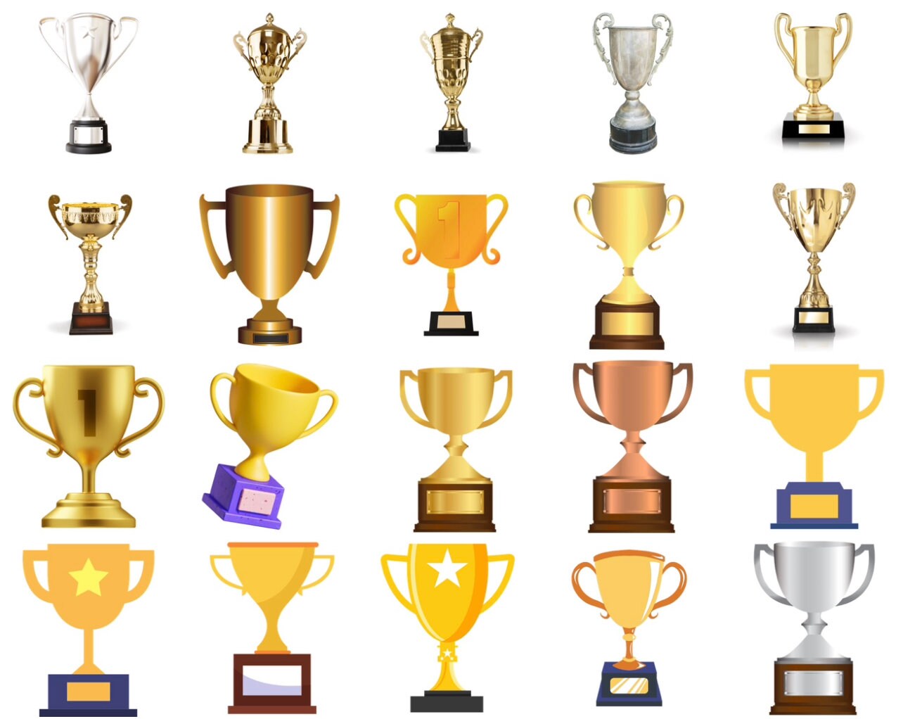 55 Images: Trophy, Award, Winner Clipart/png Bundle, Digital Download ...