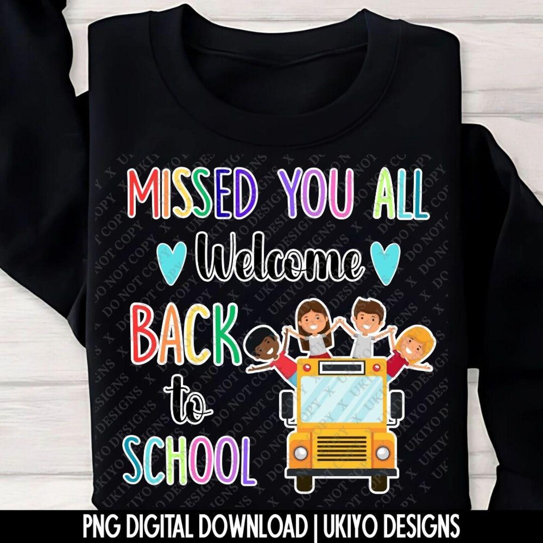 5 Welcome Back to School PNG Bundle | Missed You All Cute Bus Clipart ...