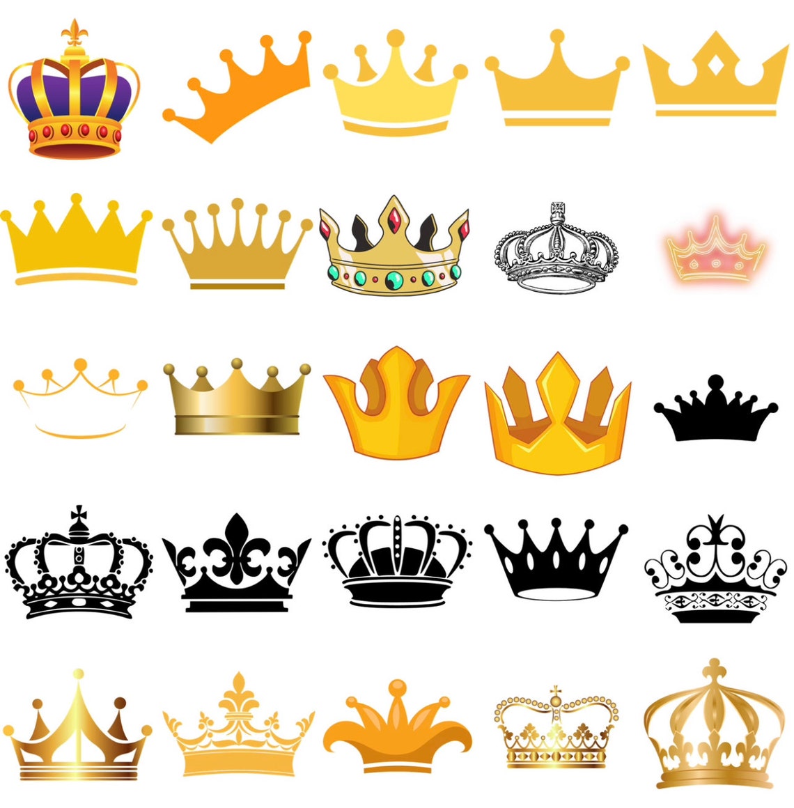 85 Images: Crown, Royalty, Clipart/png ONLY Bundle, Digital Download ...