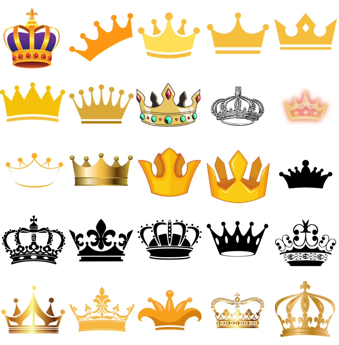 85 Images: Crown, Royalty, Clipart/png ONLY Bundle, Digital Download ...