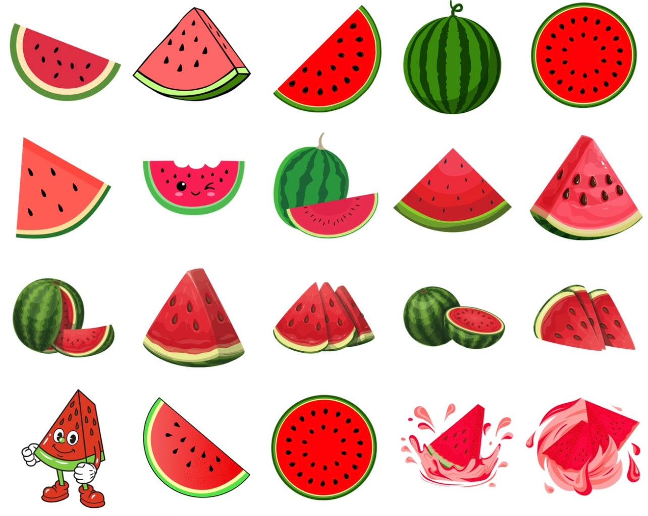 60 Images: Watermelon, Fruit, Food, Summertime Clipart/png ONLY Bundle ...