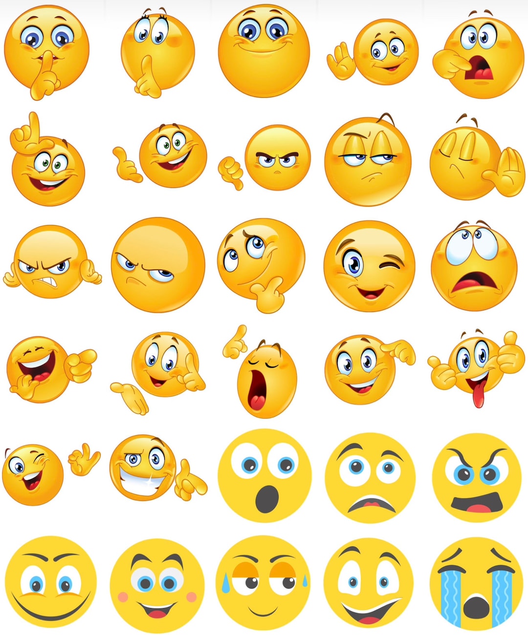Smiley Face, Emoji, Cute Emoticons, Funny Faces PNG ONLY| Printable ...
