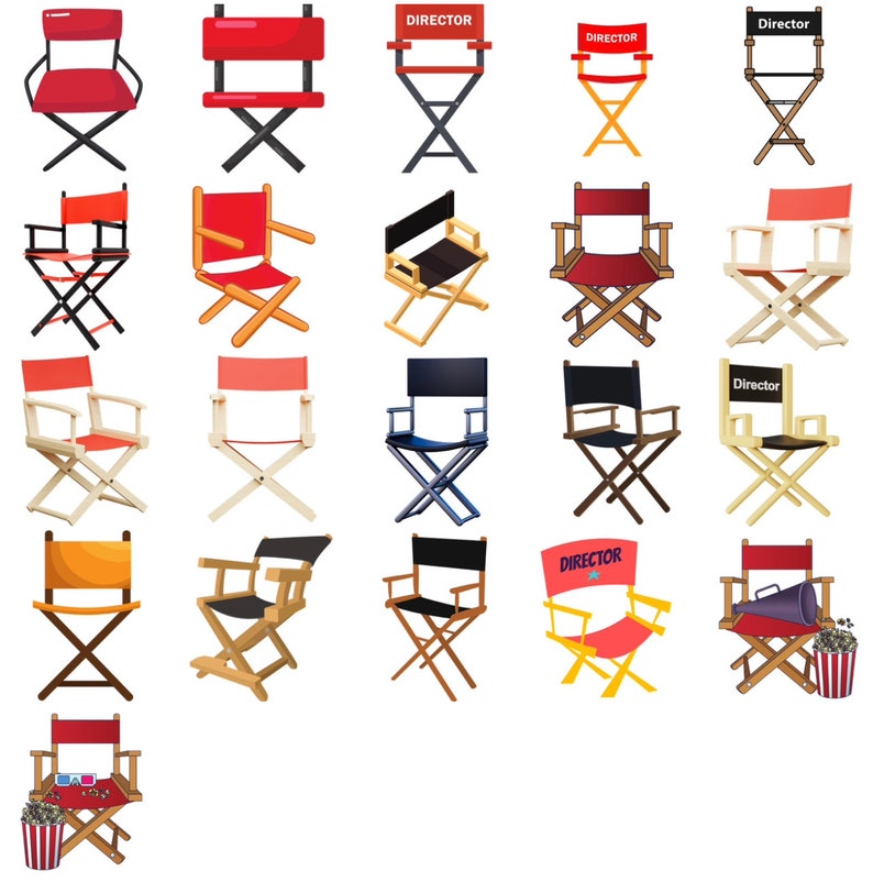 45 Images: Directors Chair Clipart/png Bundle Digital - Etsy UK