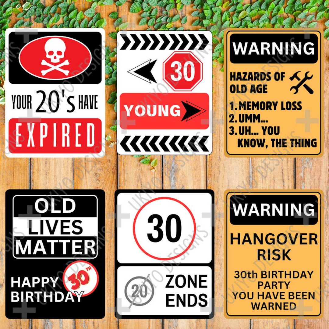30th Birthday Sign Decor Bundle, 30th Props, Party Supplies ...
