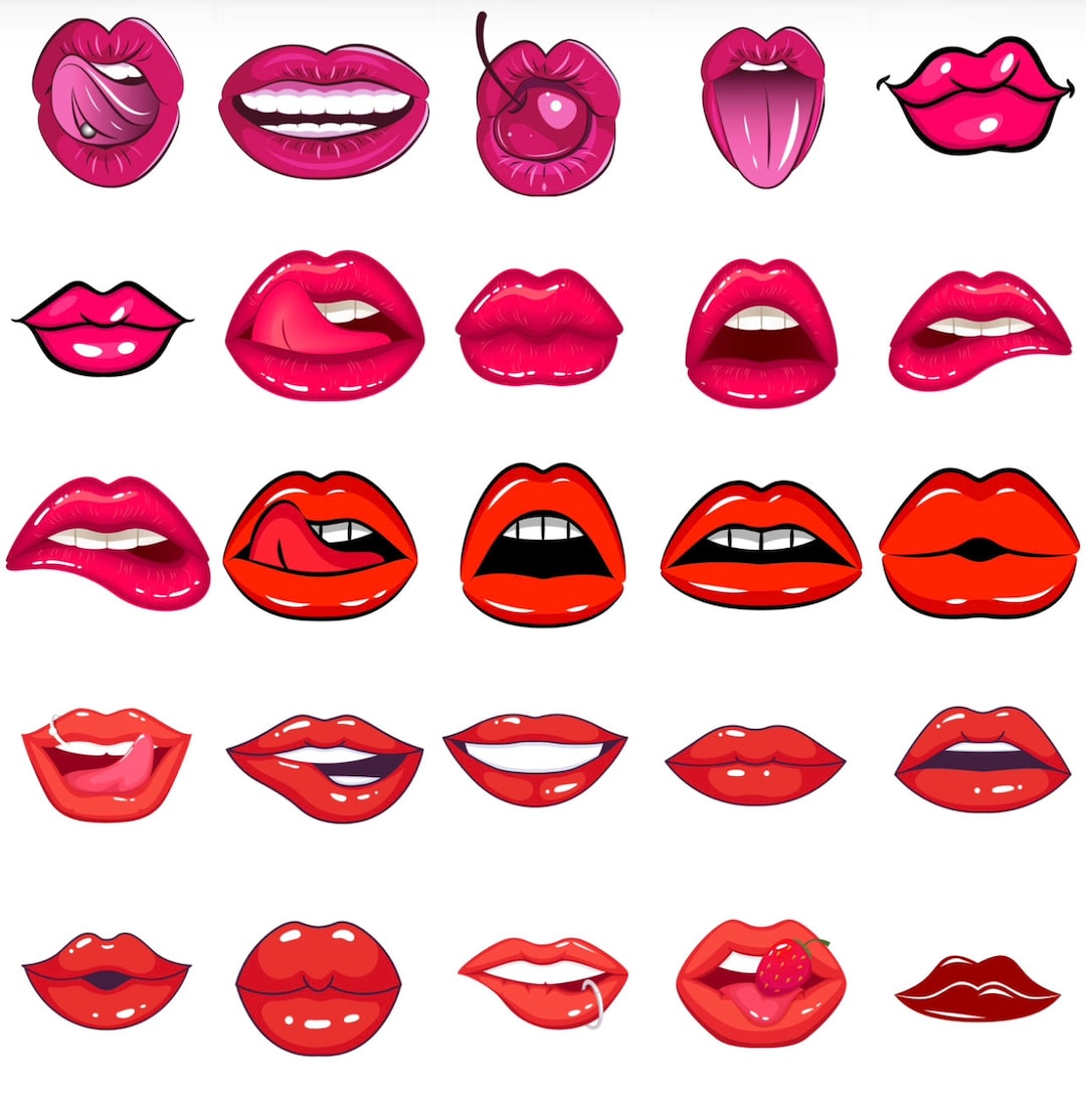 Red Lips, Mouth, Teeth, Smile, Kiss, Xoxo, Instant Digital Download ...