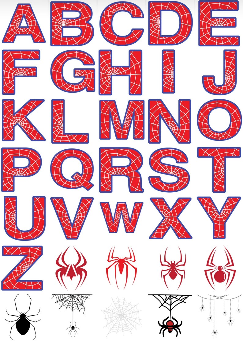 Spider Web Letters, Kids Letters, Spider, Bug Letters, Web PNG ONLY ...