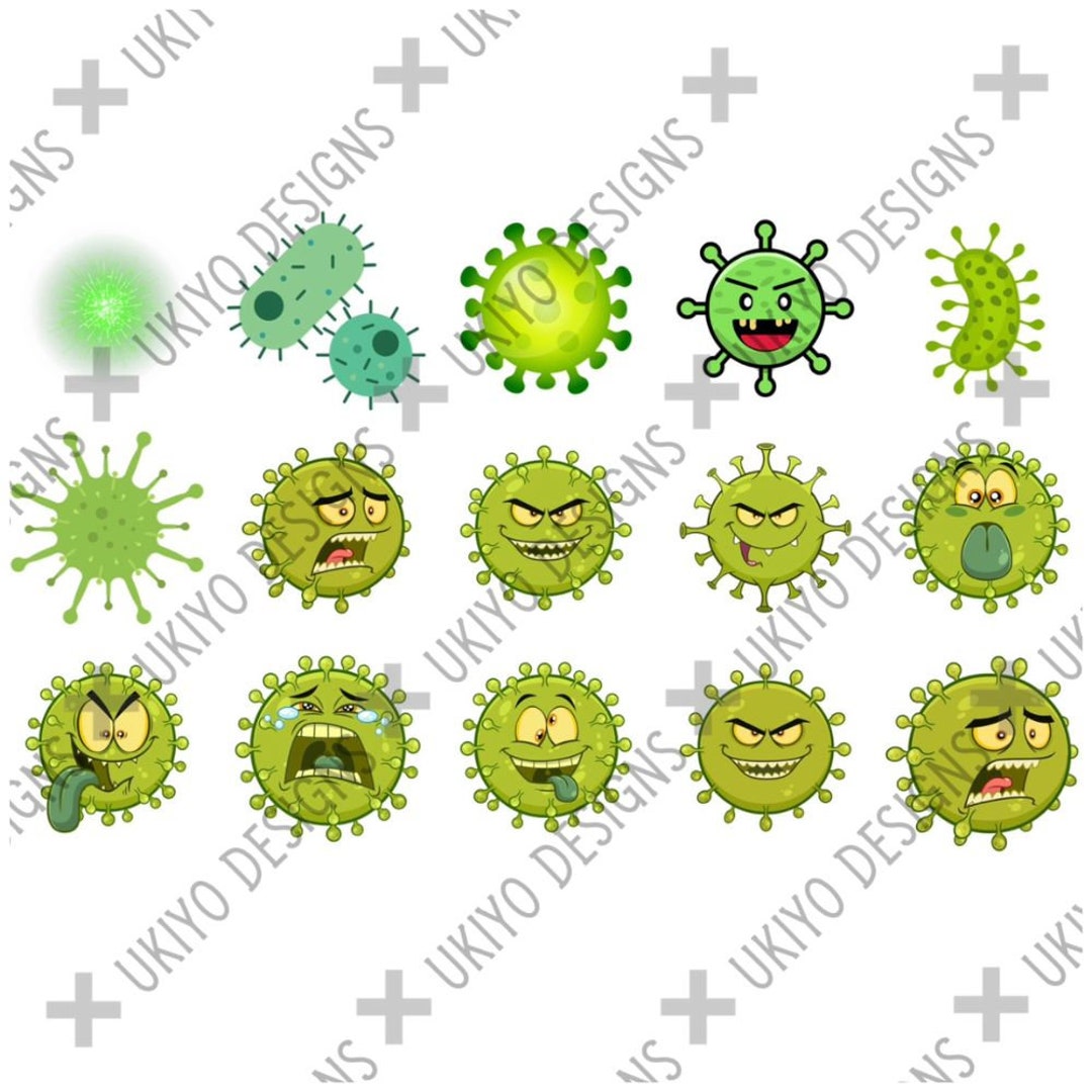 15 Images: Germ, Bacteria, Nasty, Icky, Gross Clipart/png ONLY Bundle ...