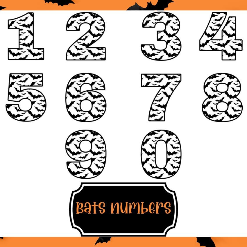 Bat Letters & Numbers Clipart/png Bundle, Digital Download, Ukiyo ...