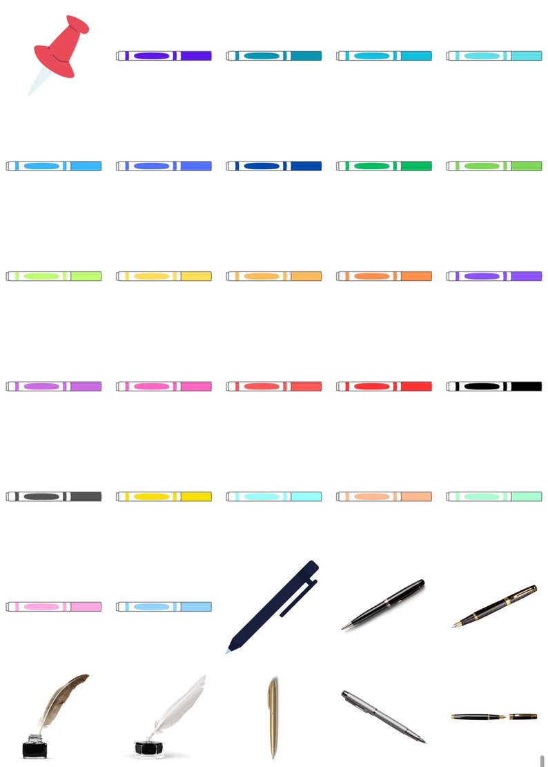 155 Art Supplies, Paint Brush, Markers, Paper Clips, Dry Erase/chalk ...