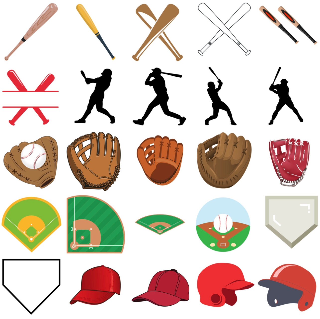 Baseball Clipart PNG Bundle: Sports Graphics (digital Download) - Etsy