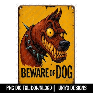 Dog Warning Sign PNG Bundle | Funny and Scary Dog Fence Signs for ...