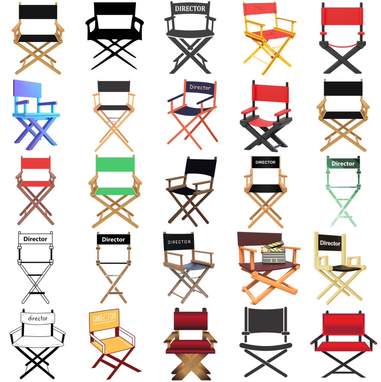 45+ Images: Directors Chair Clipart/png Bundle, Digital Download, Ukiyo ...