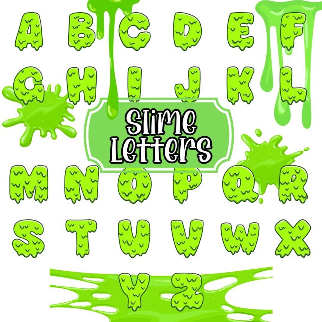 Slime, Green Letters Clipart/png ONLY Bundle, Digital, Instant Download ...