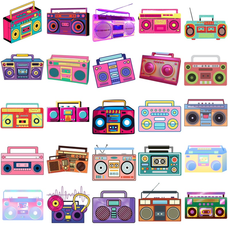 65+ Images: Boom Box Clipart/png ONLY Bundle, Digital Download, Instant ...