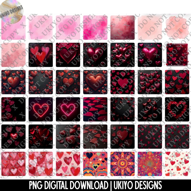 350 Valentines Day Scrapbook Paper PNG Bundle, 12x12 Digital Papers ...