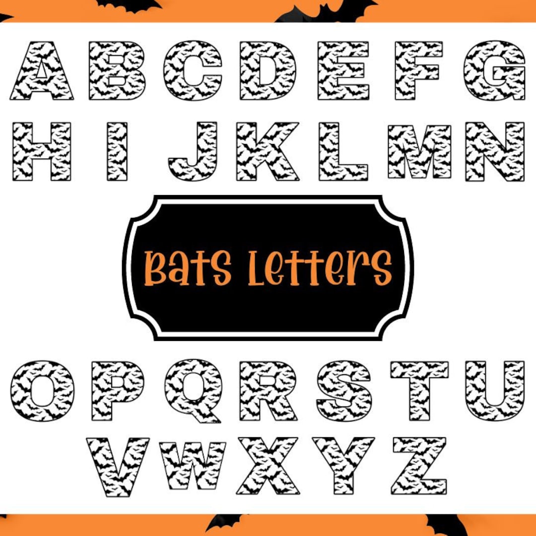 Bat Letters & Numbers Clipart/png Bundle, Digital Download, Ukiyo ...