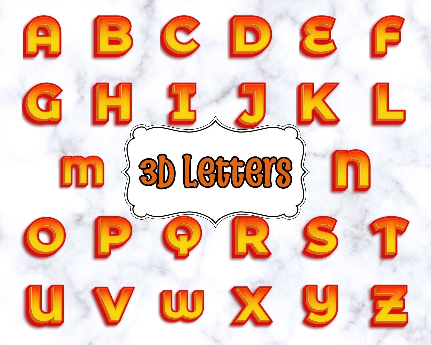 3d Letters, Big Letters, Clipart/png ONLY Bundle, Digital Download ...