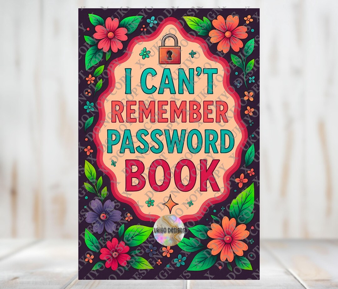 Digital Password Book Printable, Login Tracker, Password Organizer (6x9 ...