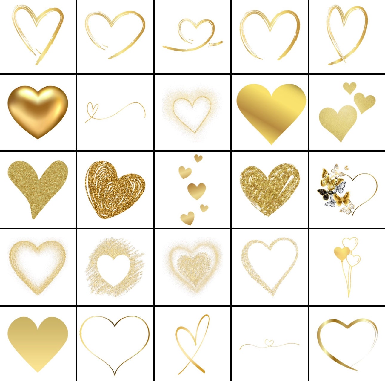 100 Images: Gold Hearts, Hearts, Love, Valentines Day, Sweet Clipart ...