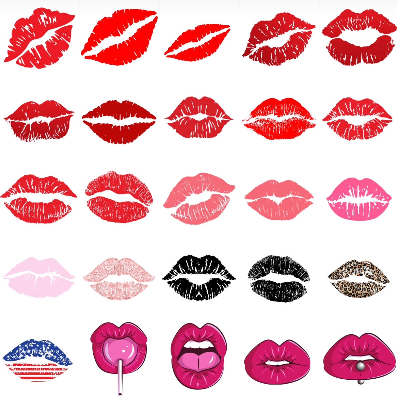 Red Lips, Mouth, Teeth, Smile, Kiss, Xoxo, Instant Digital Download ...