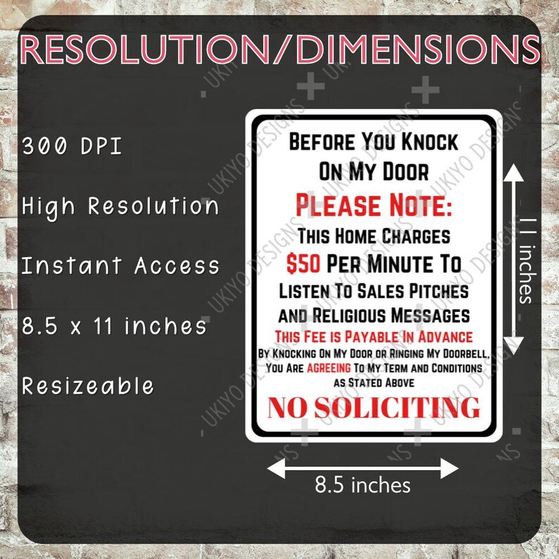 Funny No Soliciting Sign, Sarcastic Home Protection Sign, No Solicitors ...