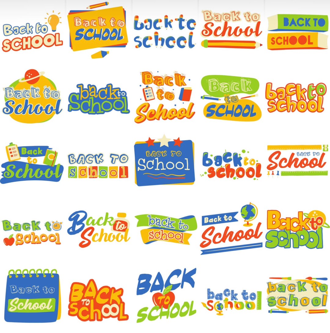 45 Images: Back to School, Back 2 School, Back 2 Skool Clipart/png ONLY ...