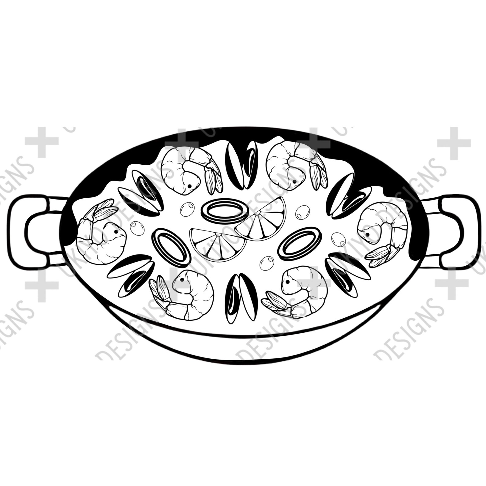 Paella Drawing, Illustration, Spanish Food, Chef, Cooking, Cuisine PNG ...