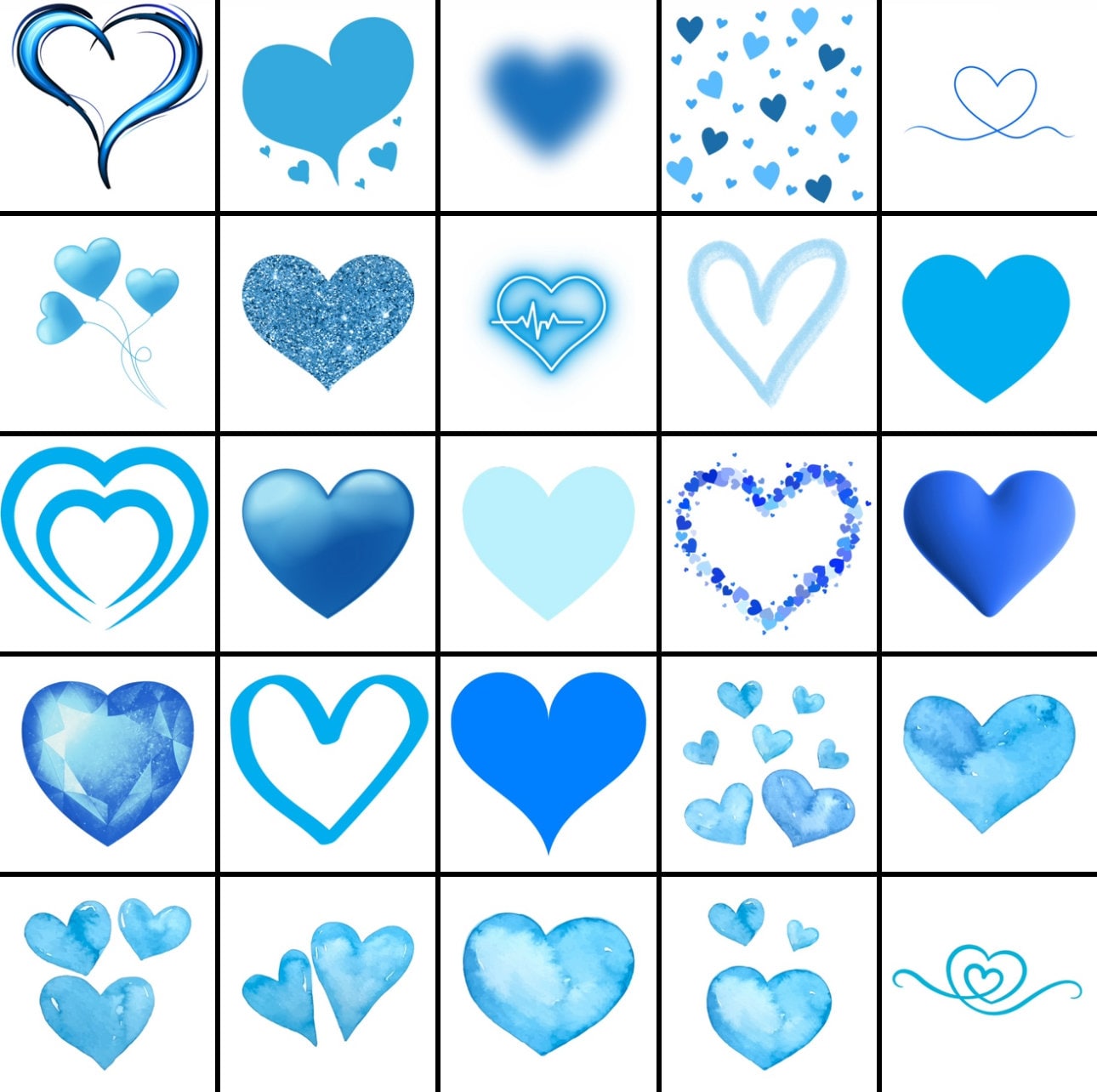 100 Images Hearts Sweet Love Special Valentines Day Blue Hearts Clipart ...