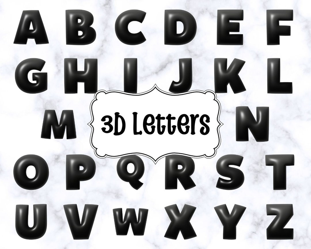 3d Letters, Big Letters, Clipart/png ONLY Bundle, Digital Download ...