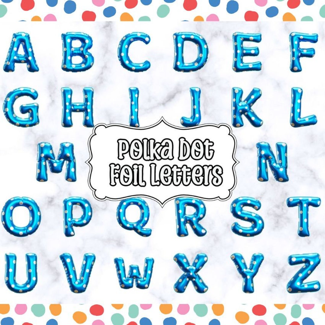 Polka Dot Letters Clipart/png ONLY Bundle, Digital Download, Instant ...
