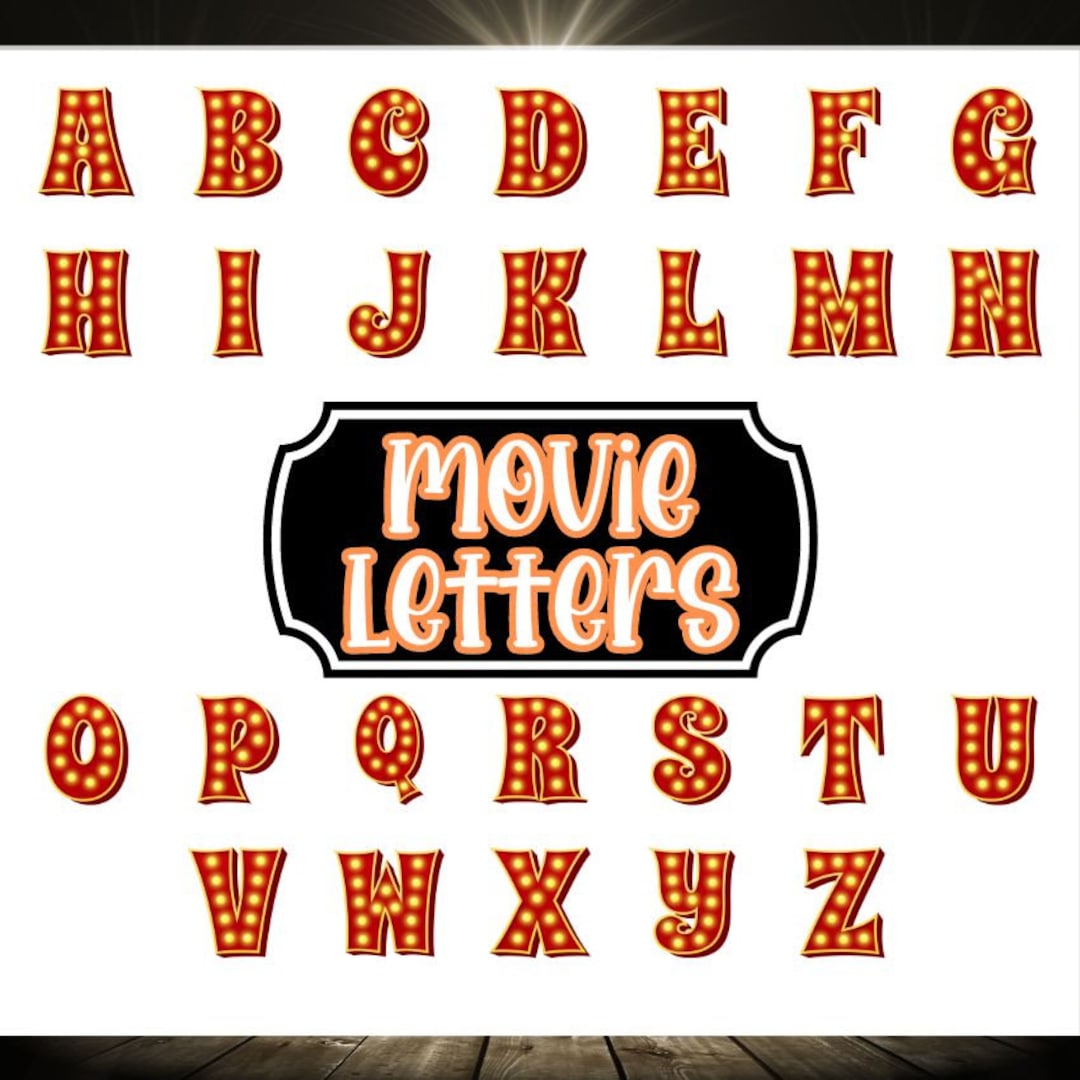 Movie Letters Clipart/png ONLY Bundle, Digital, Instant Download, Ukiyo ...