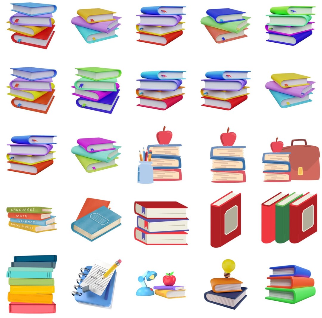 55 Images: School Book, Class, Stationary, Books Clipart/png ONLY ...