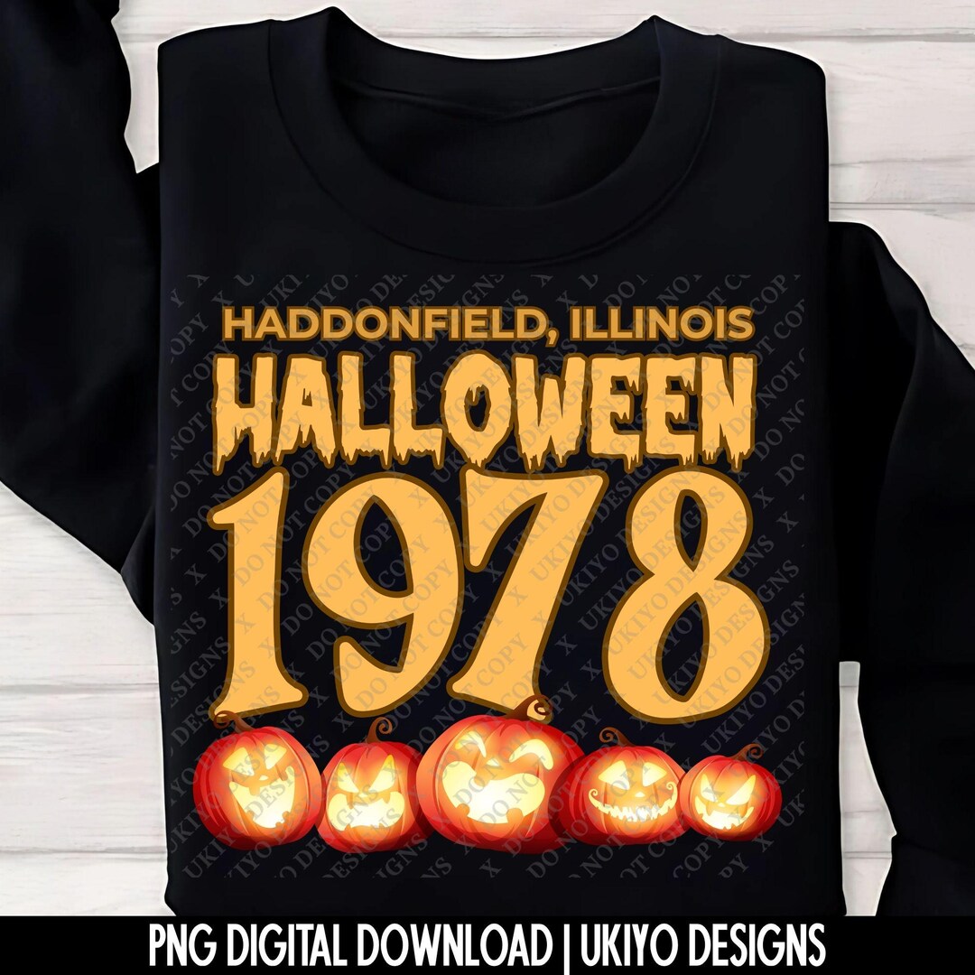 Haddonfield Illinois Halloween 1978 PNG, Horror Movie Inspired Pumpkin ...