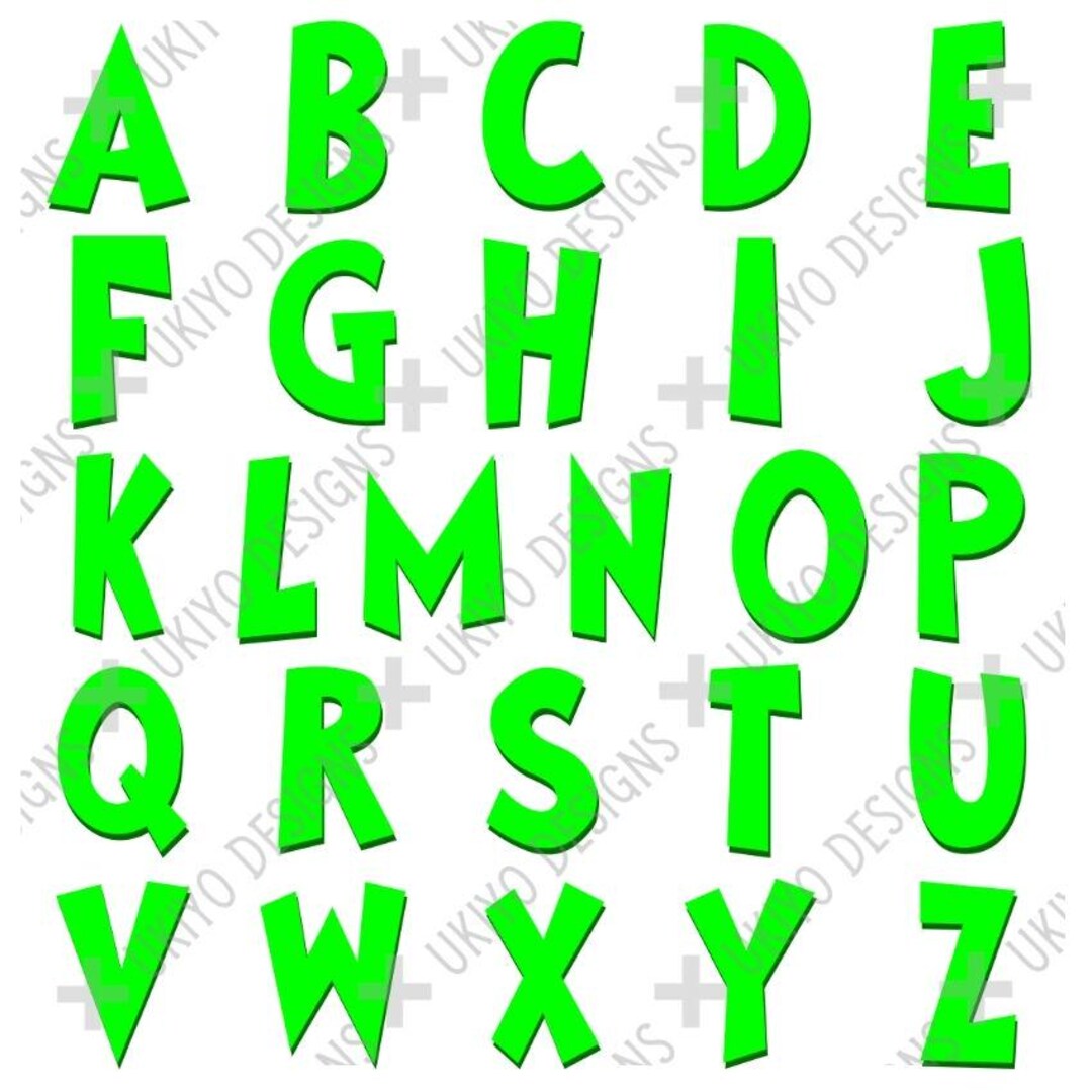 Christmas Grinch Letters Alphabet, Grinch Font, Festive, Holiday PNG ...