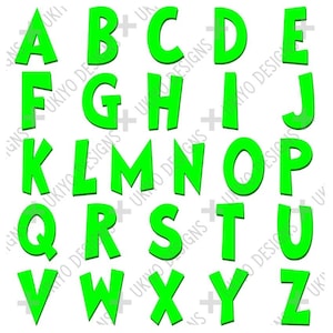 Christmas Grinch Letters Alphabet, Grinch Font, Festive, Holiday PNG ...