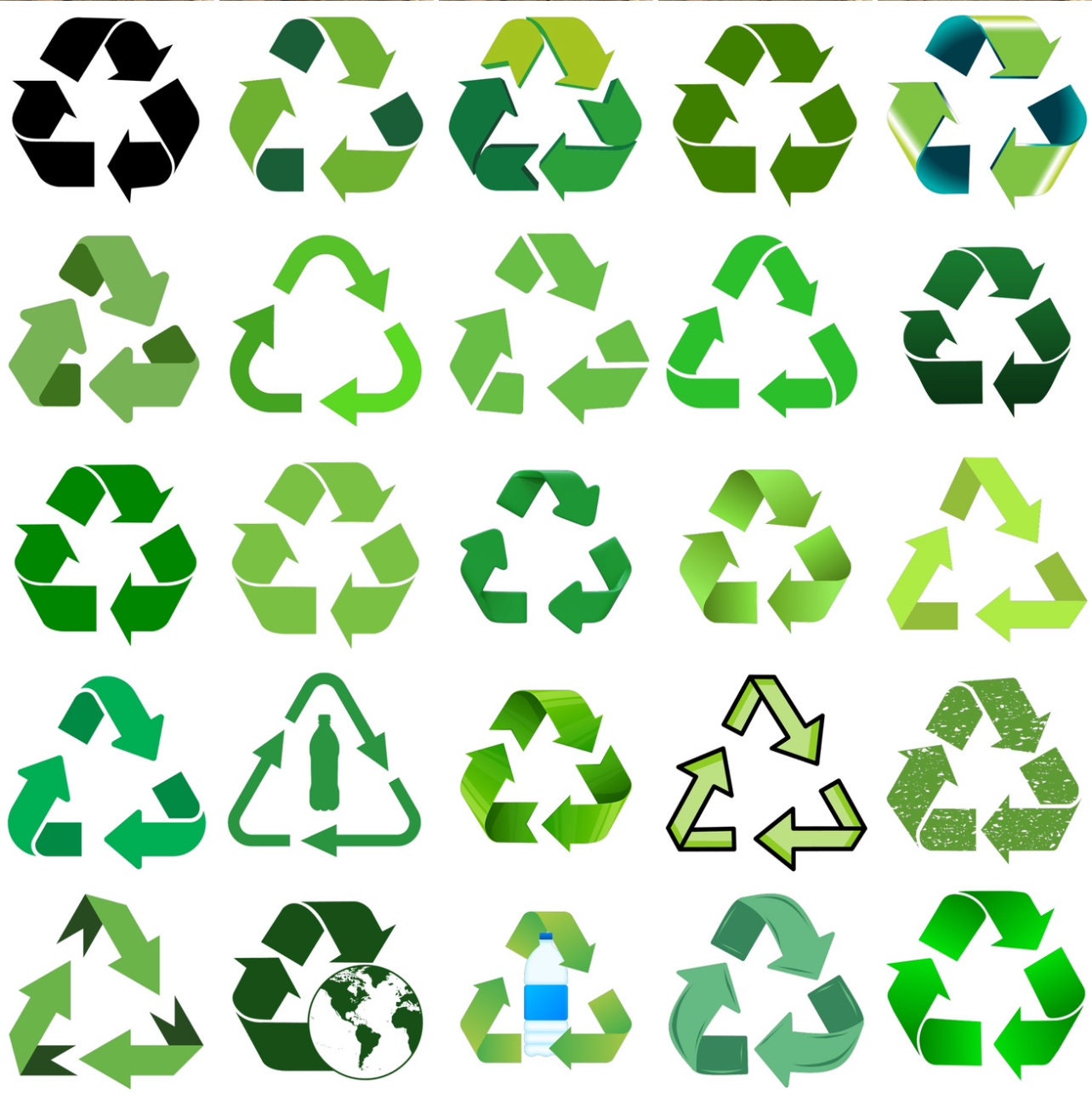 25 Images: Recycle Icon Clipart/png ONLY Bundle, Digital, Instant ...