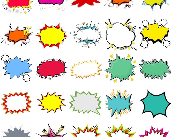 Blank Comic Sound Effects, Blank Onomatopoeia, Blank Speech Bubbles, Cartoon Text PNG ONLY ...