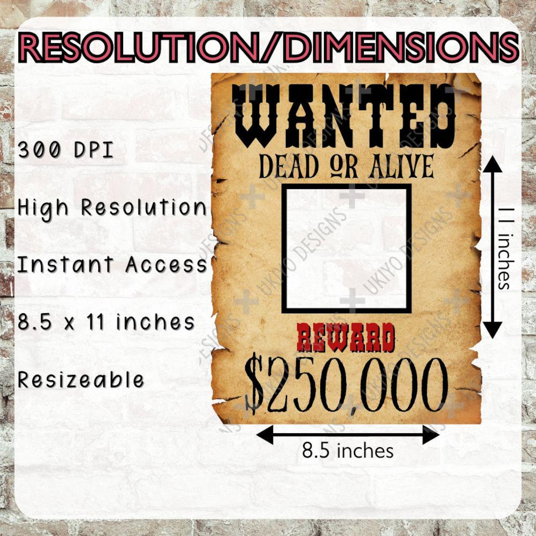 Wanted Posters, Wild West Art, Outlaw Poster, Bounty Poster PNG ONLY ...