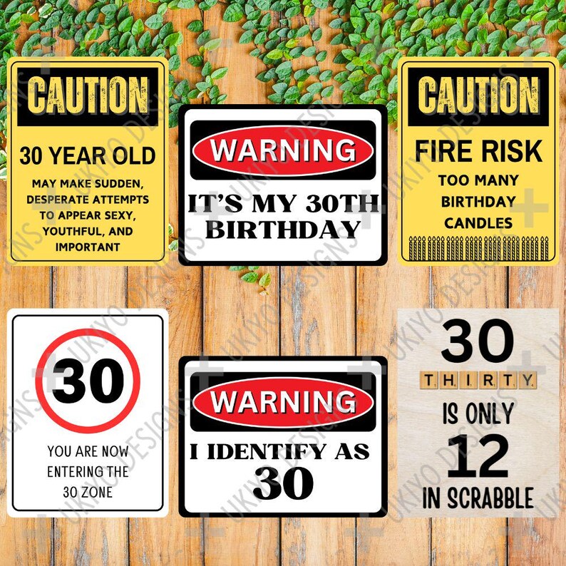 30th Birthday Sign Decor Bundle, 30th Props, Party Supplies ...