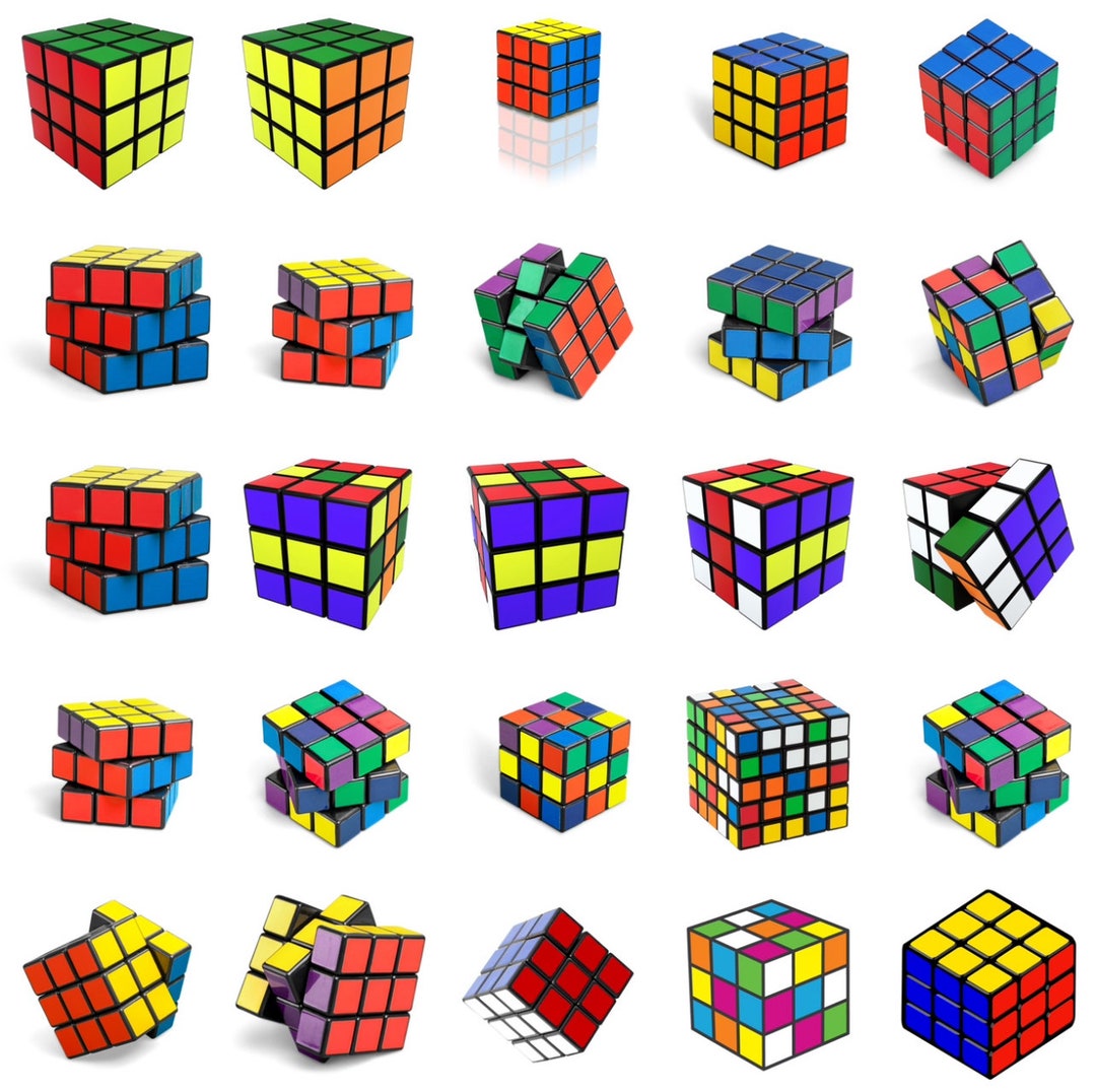 Rubik's Cube, Retro Game Art, Colorful Cube, 80s Toy Graphics, Vintage ...