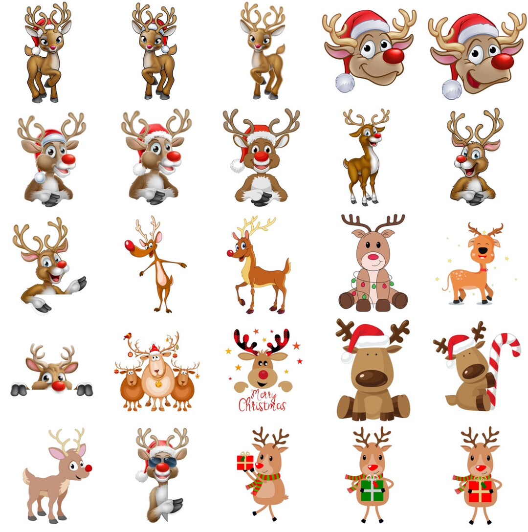 Christmas Reindeer, Holiday, Festive PNG ONLY Printable Art Clipart ...