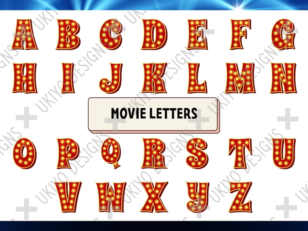 Movie Letters Clipart/png ONLY Bundle Digital Instant - Etsy