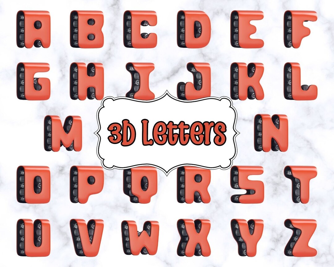 3d Letters, Big Letters, Clipart/png ONLY Bundle, Digital Download ...